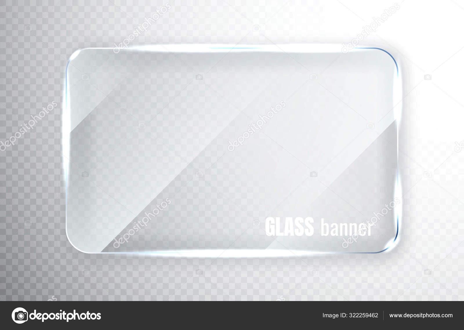 Glass plates set. Glass banners on transparent background. Flat glass ...