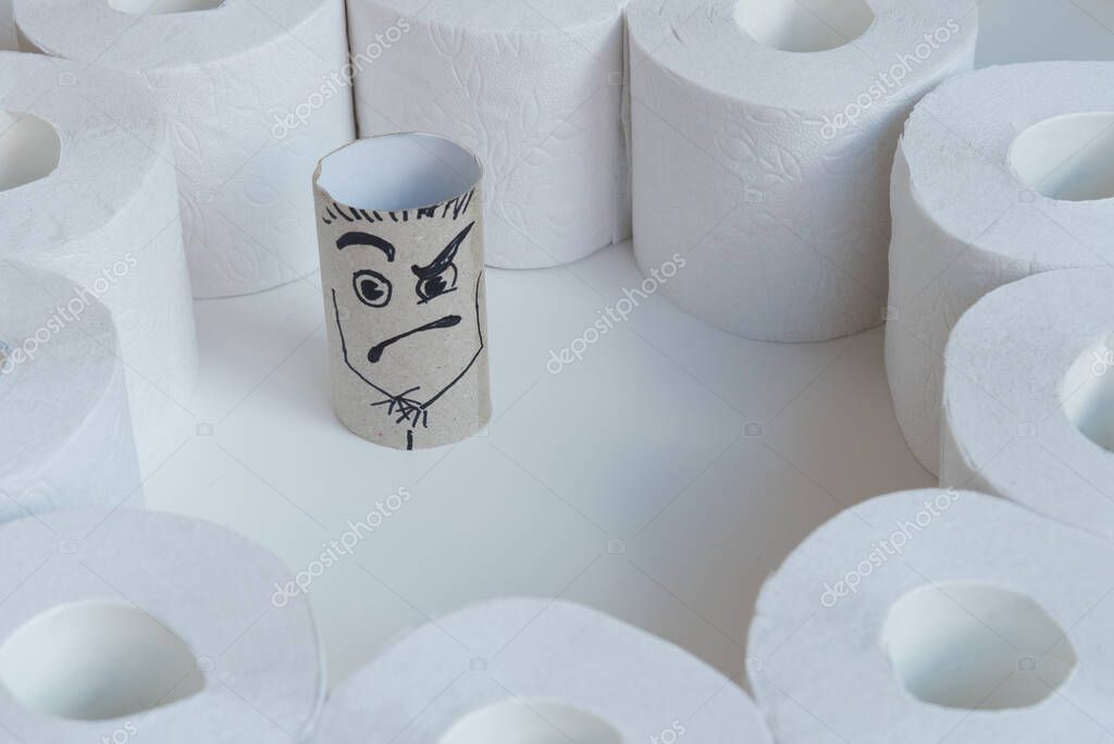 La manga vac a de papel higi nico. La manga est rodeada de rollos de papel higi nico. Se dibuja ...