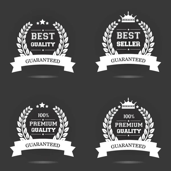 Silver Premium Business Logos Set Text Crowns Wreathes Stars Leaves ...