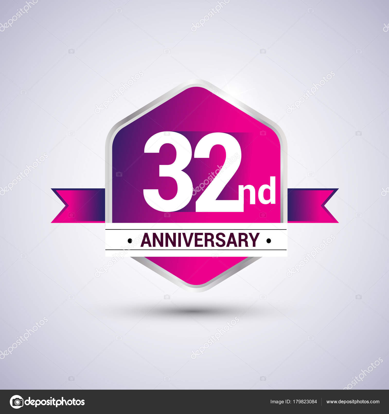 Logo 32nd anniversary celebration — Stock Vector © Vectorideas #179823084