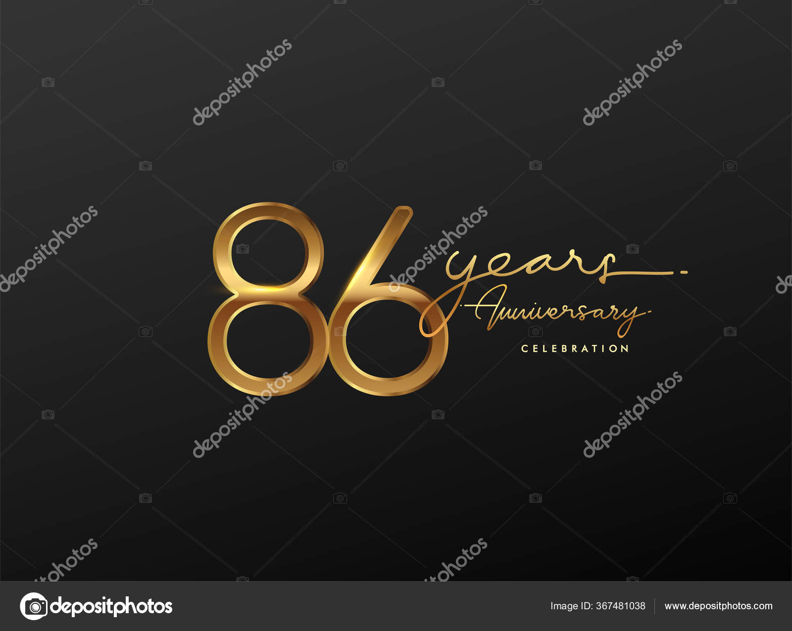 Years Anniversary Logo Golden Colored Isolated Black Background Vector Design — Stock Photo ...