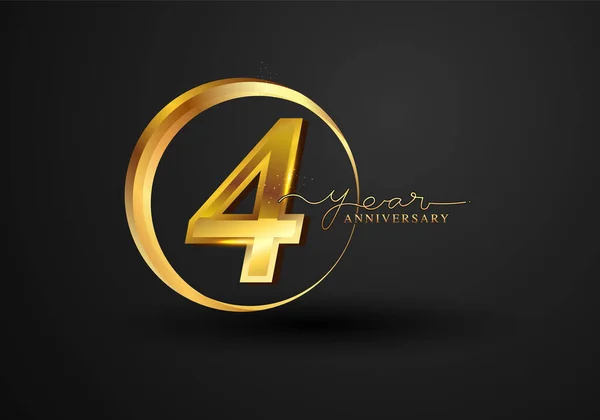 4th Anniversary Logo Vector