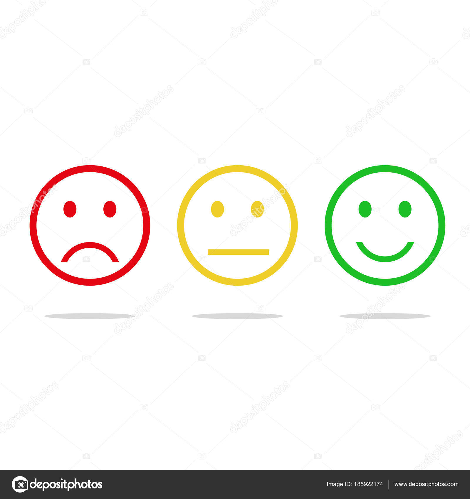 Red Yellow Green Smile Vector Icon Flat Design Shadow Stock Vector ...
