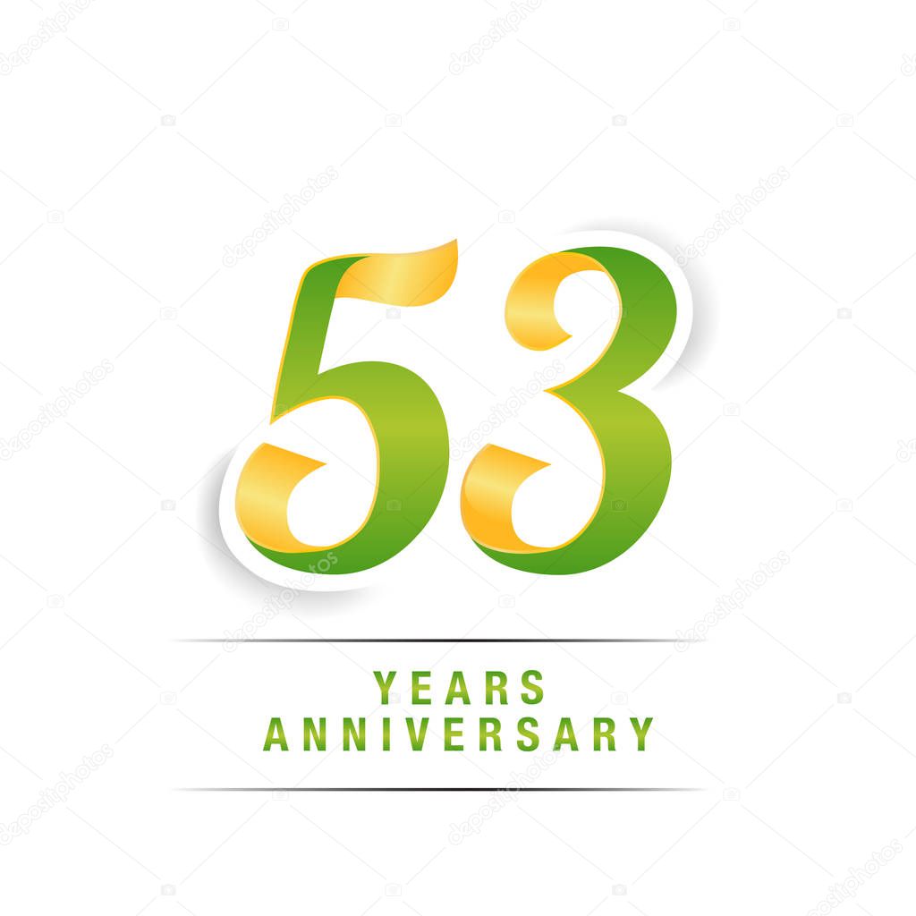 53 A os Celebraci n del Logo del Aniversario Verde y Amarillo, Ilustraci n Vectorial Aislada en ...