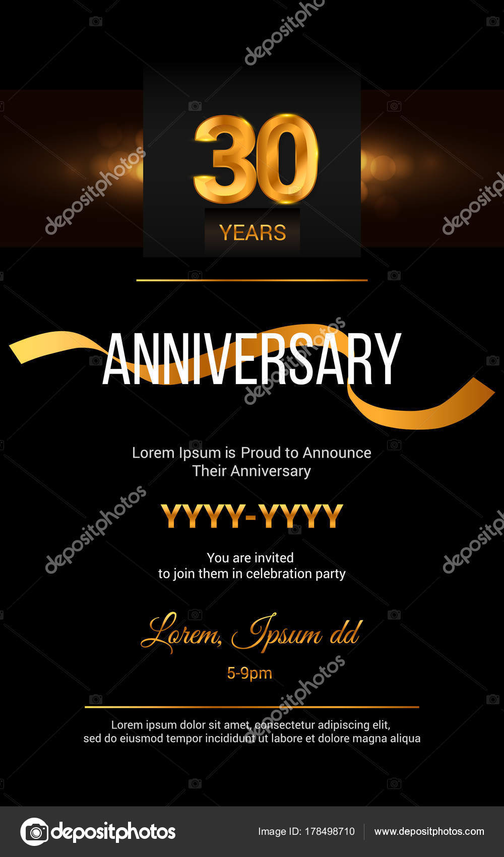 Invitación Al 30 Aniversario Del Lugar De Trabajo Celebración De