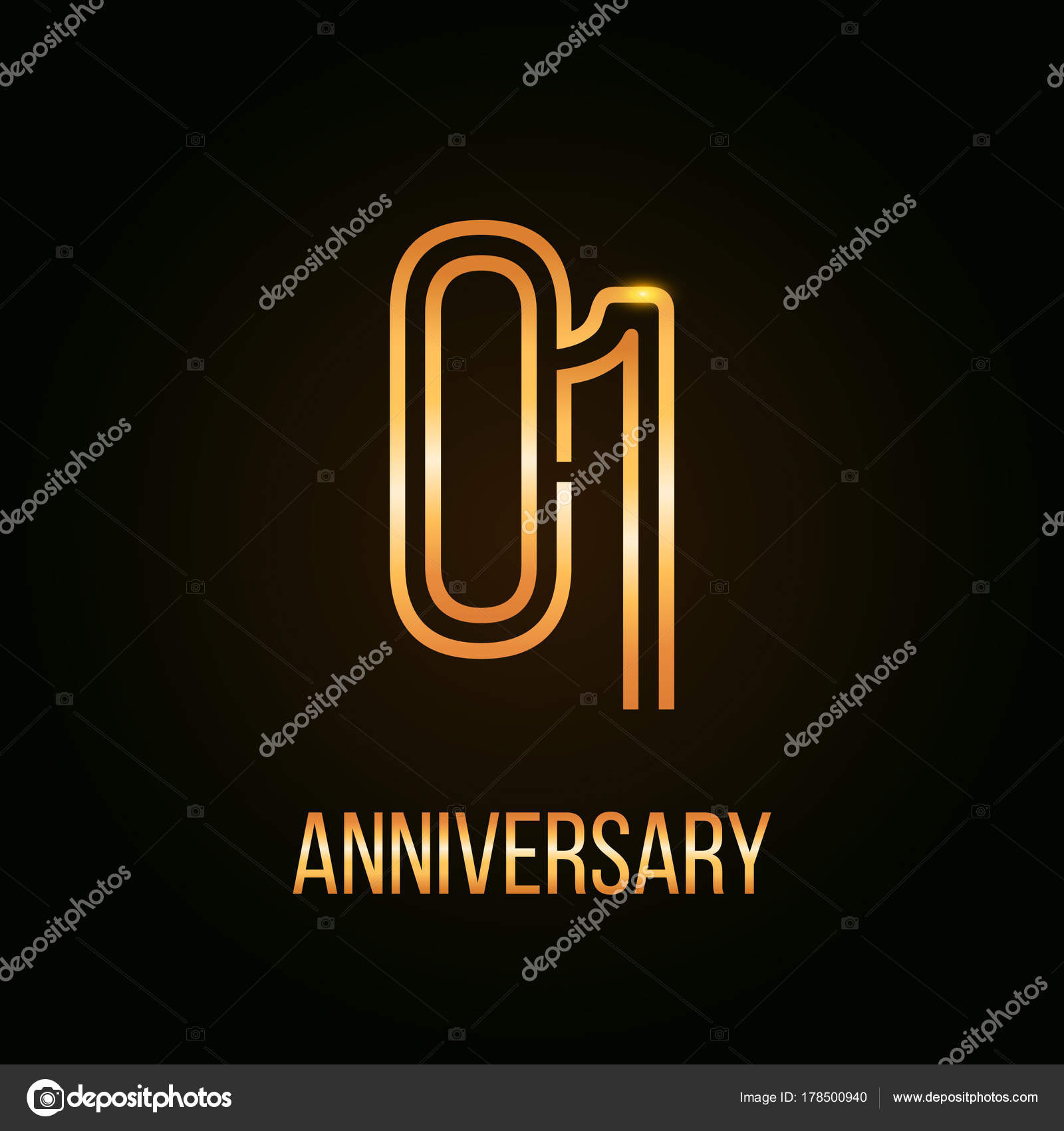Year Golden Anniversary Design Using Multi Liner Number Vector ...