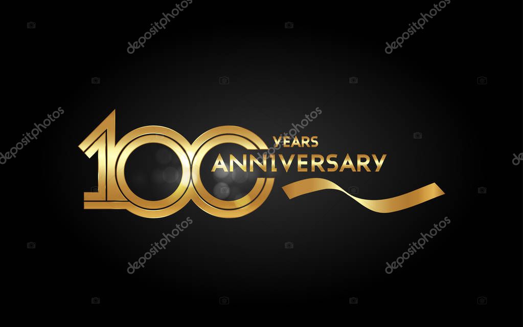 Logotipo de aniversario de 100 años con números lineales múltiples ...