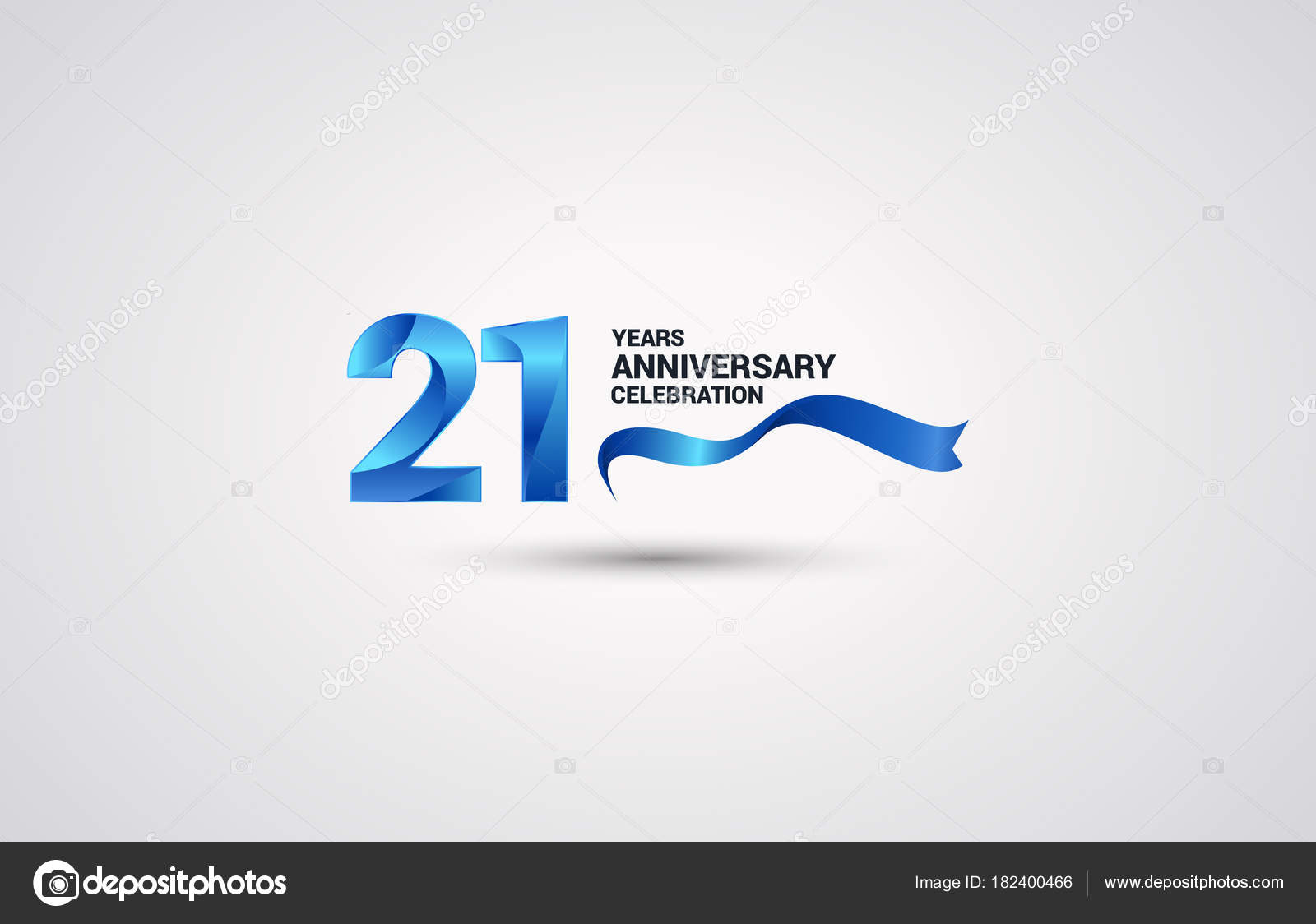 Years Anniversary Celebration Logotype Blue Colored Ribbon Vector ...