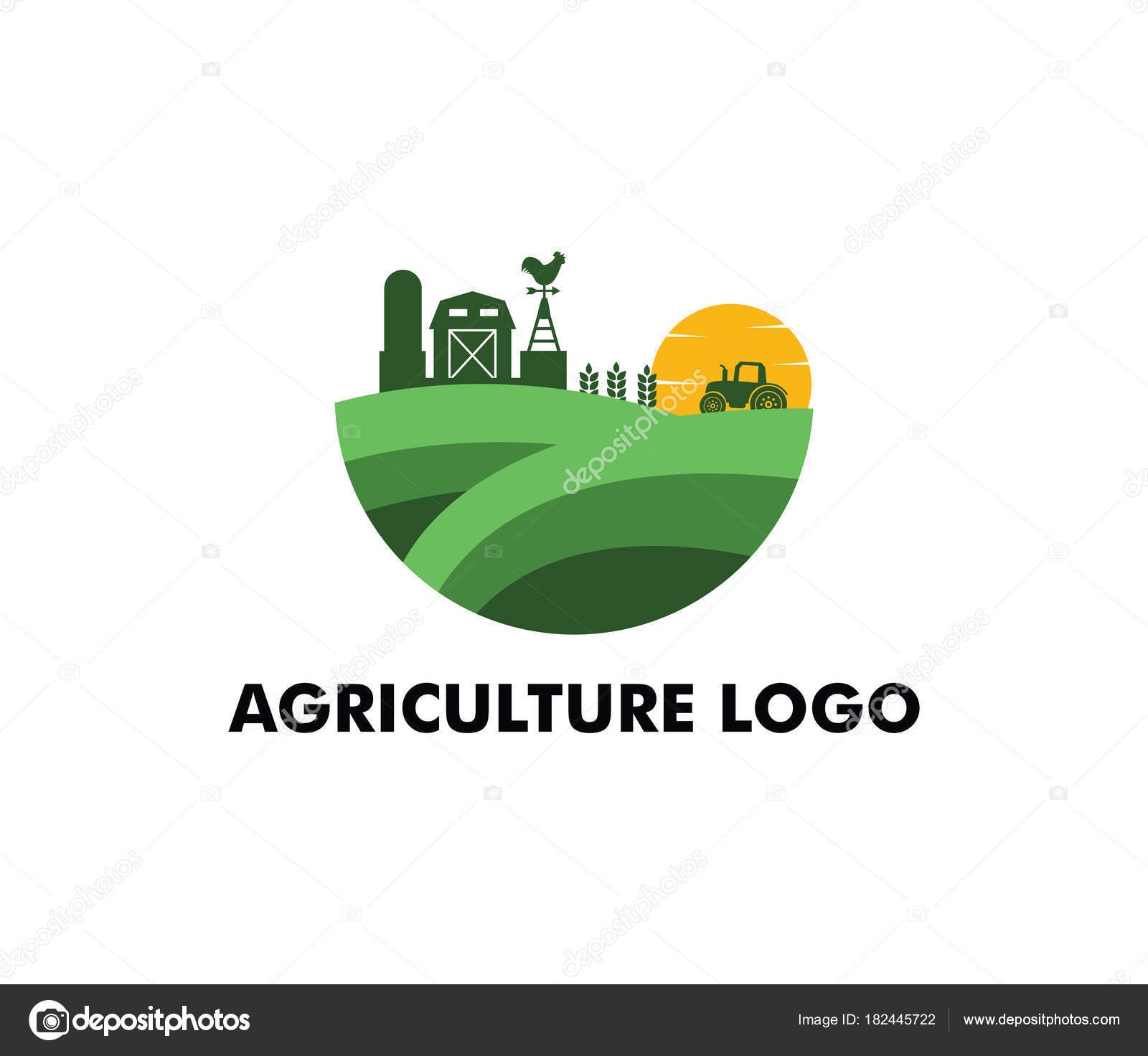 Vector logo design for agriculture, agronomy, wheat farm, rural country ...