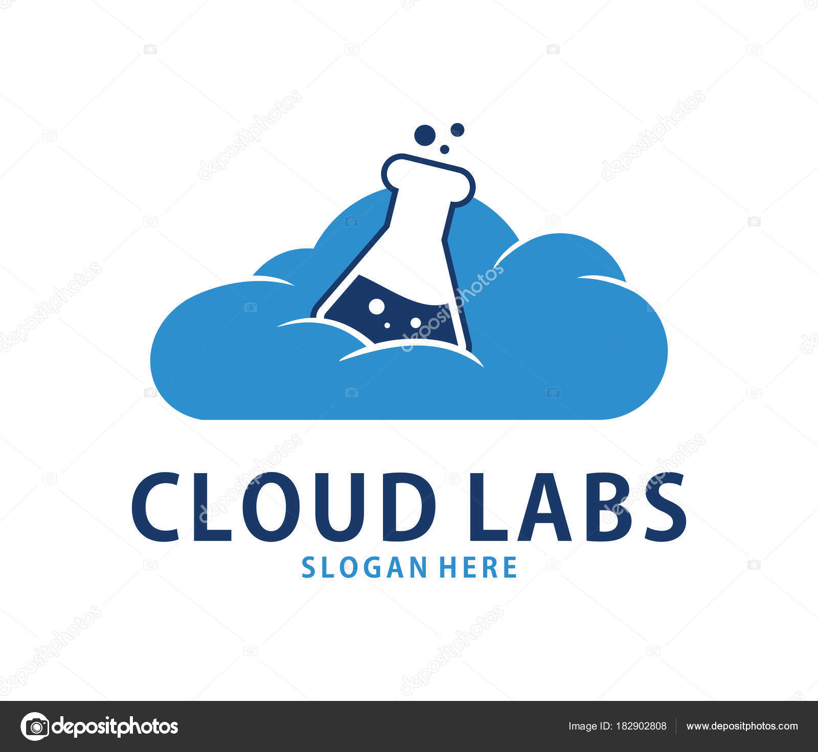 Vector laboratory cloud online cloud storage logo design Stock Vector ...
