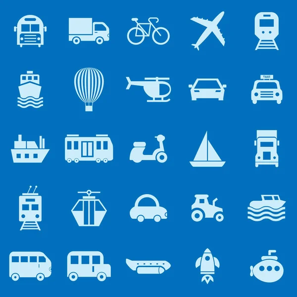 Transportation color icons on blue background - Stock Image - Everypixel