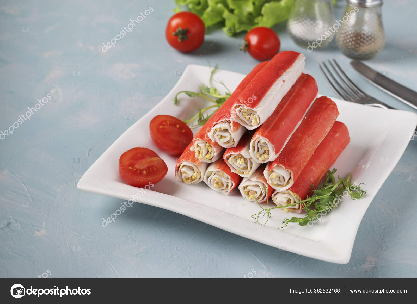 Crab Sticks Stuffed Cod Liver Eggs Traditional Festive Russian Snack ...