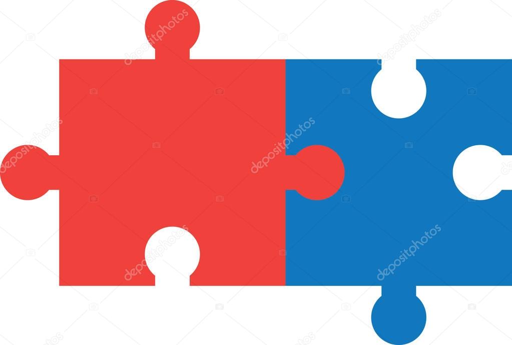 Two piece puzzle — Stock Vector © Emrah_Avci #137035292