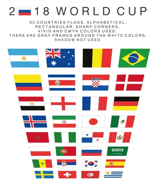 Rectangular flags of 2018 World Cup countries — Stock Vector © Emrah ...