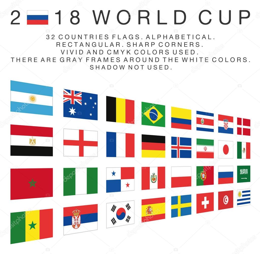 Rectangular flags of 2018 World Cup countries — Stock Vector © Emrah ...