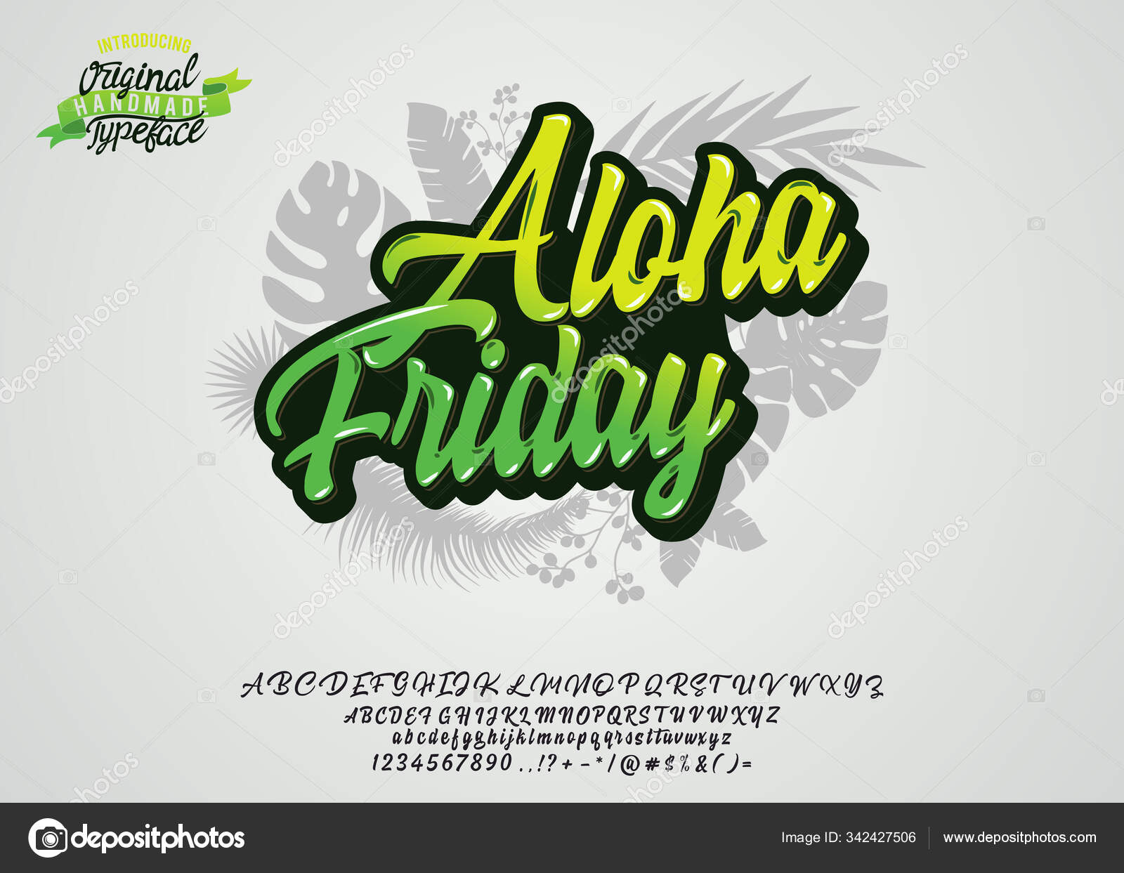 Aloha friday. Hand made script font. Vacation summer time. Waiki Stock ...