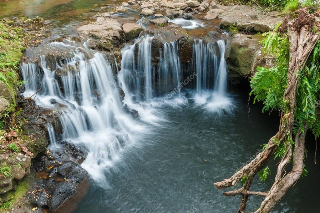 Waterfalls in Vallee des Couleurs. National Park Cascades. Mauritius ...