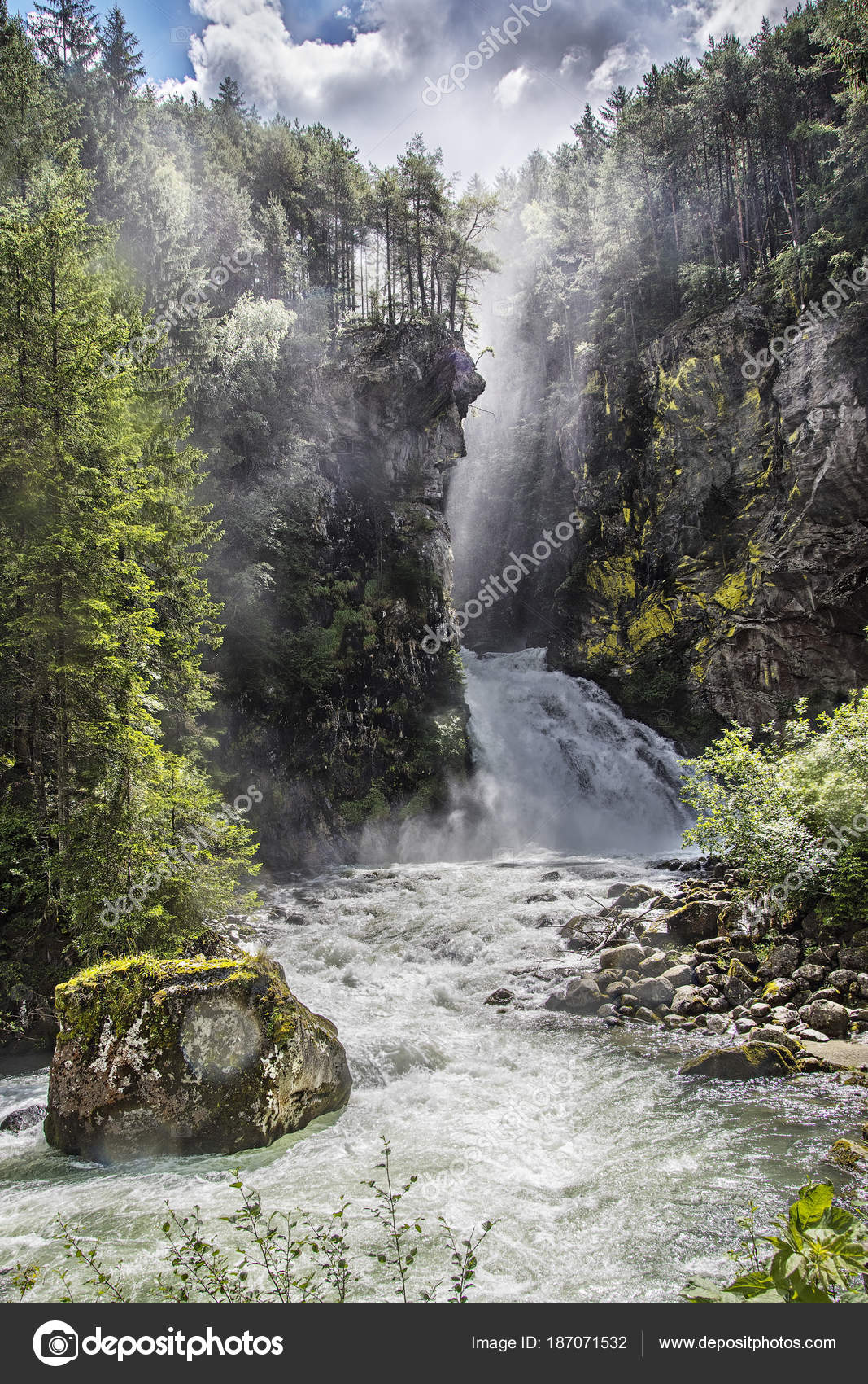Alpine waterfall Stock Photo by ©aureli 187071532