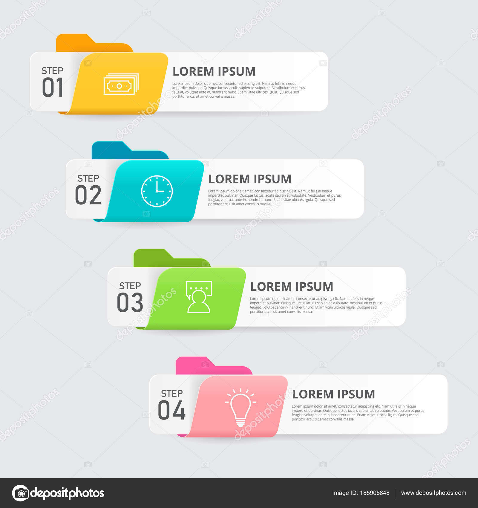 Infographic Design Template Folder Style Can Used Business Education ...