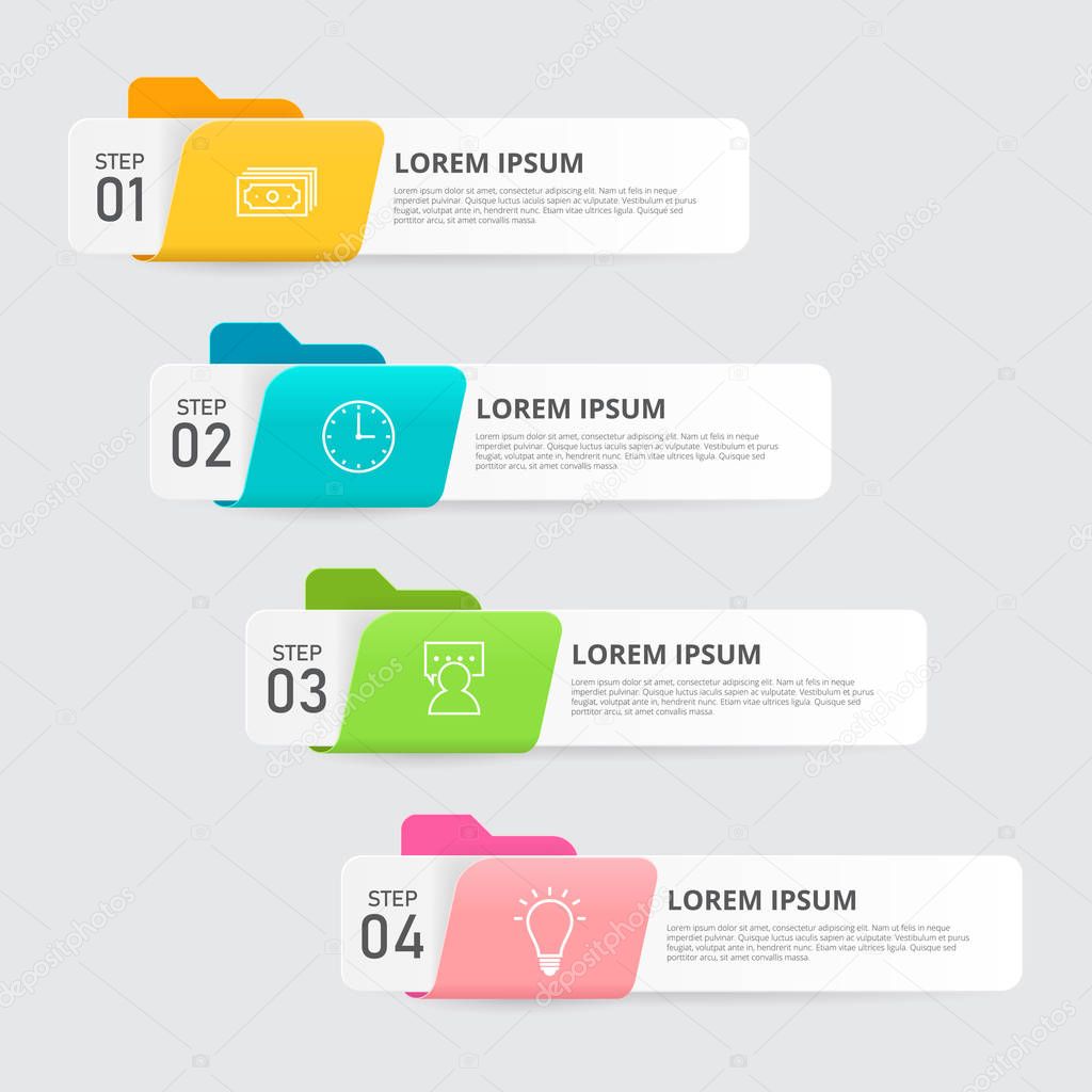 Infographic Design Template Folder Style Can Used Business Education ...