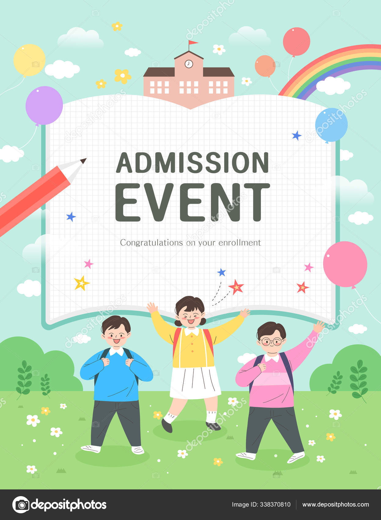 Llustration Cartoon Kindergarten Cute Frame Kids Child Frame — Stock ...