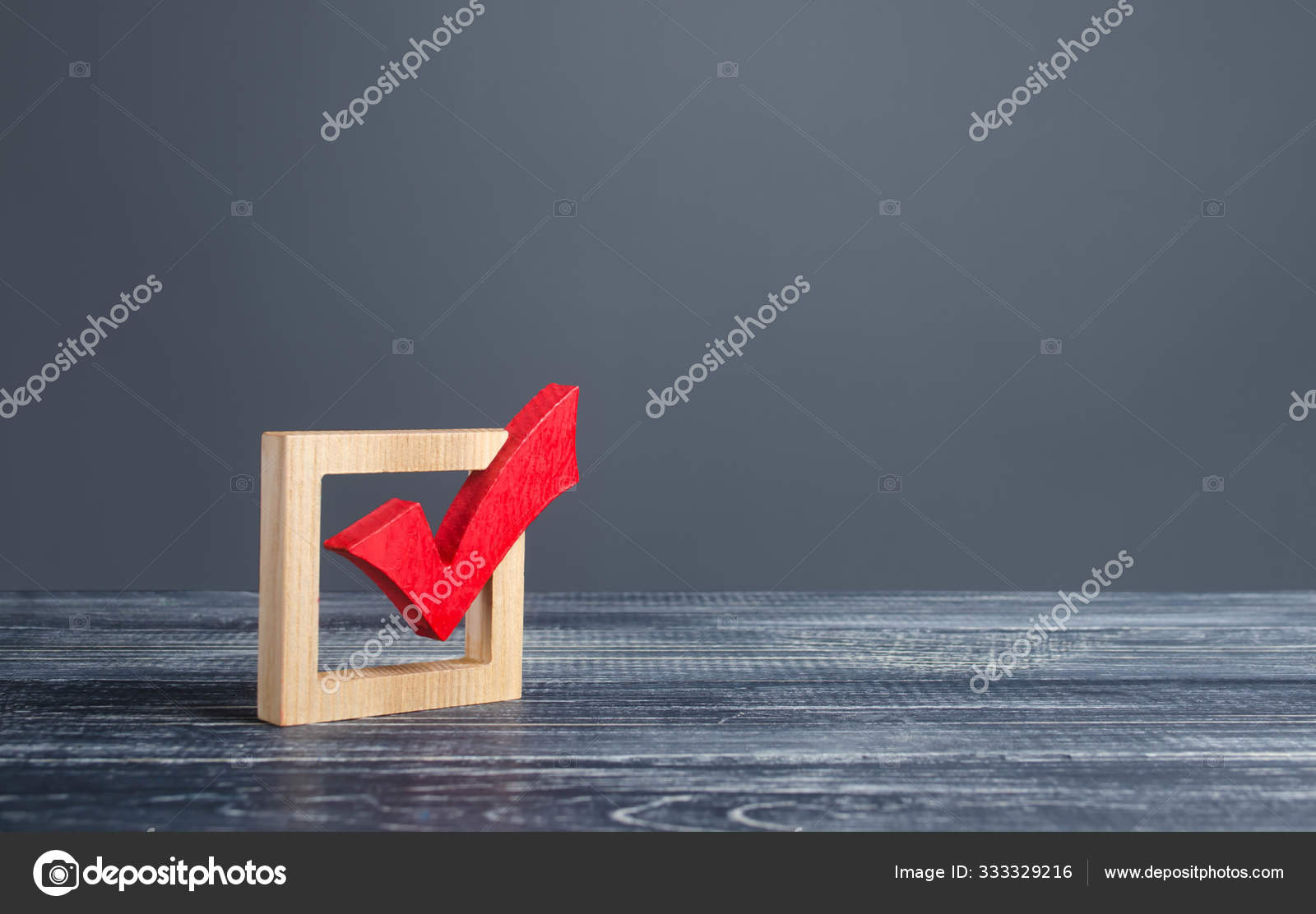 Red voting tick. Checkbox. Democratic elections, referendum. The right ...