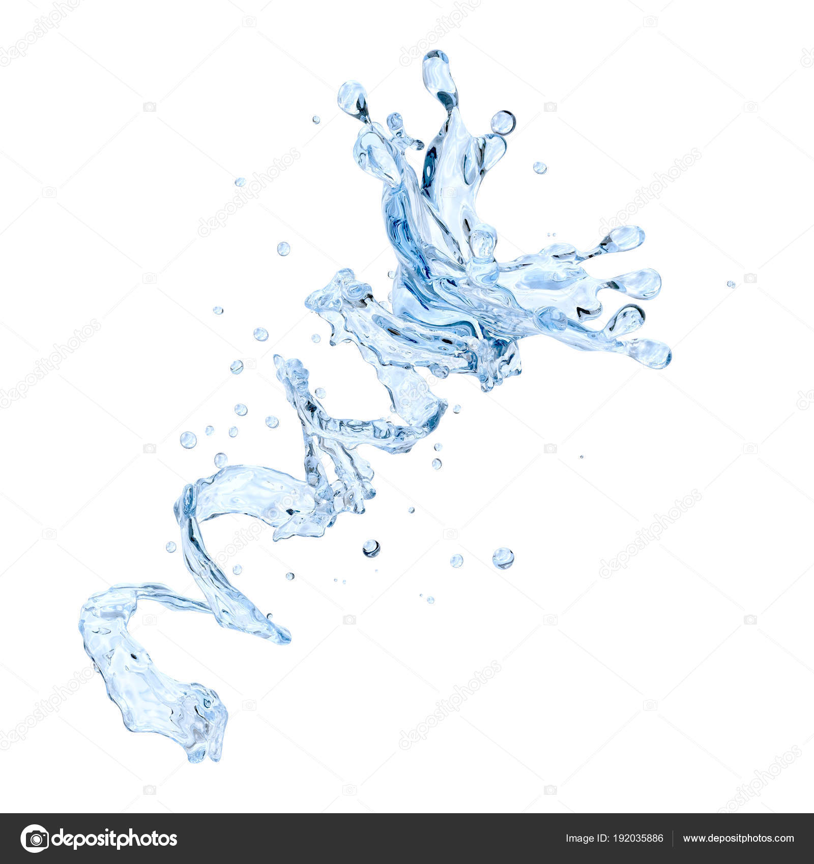 Water spiral with water crown isolated. 3D illustration Stock Photo by ...