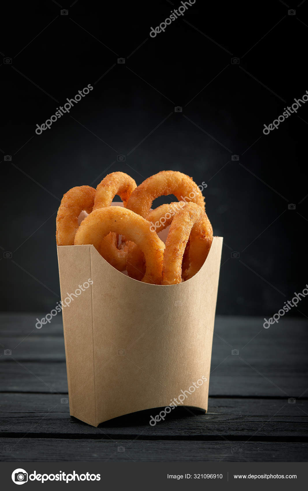 Onion Rings in paper box From a Fast Food Restaurant — Stock Photo ...