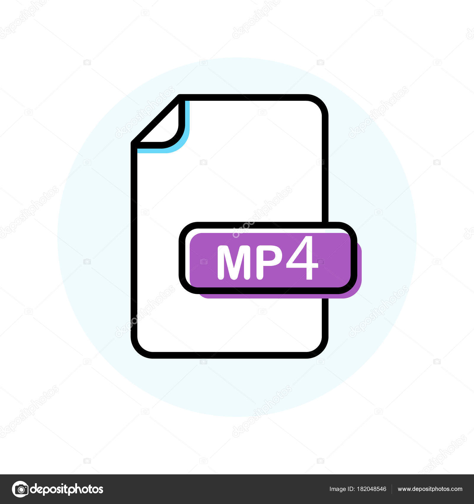 MP4 file format, extension color line icon Stock Vector Image by ...