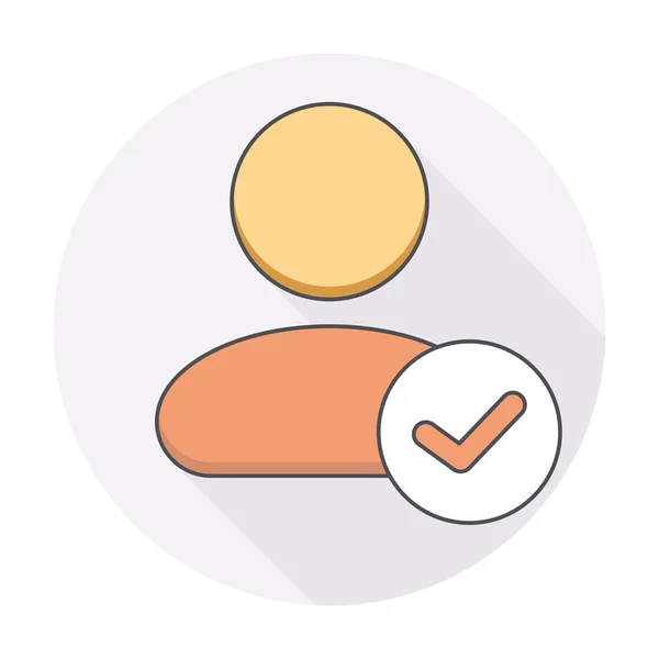 Manage account icon. User profile sign web icon with check mark glyph ...