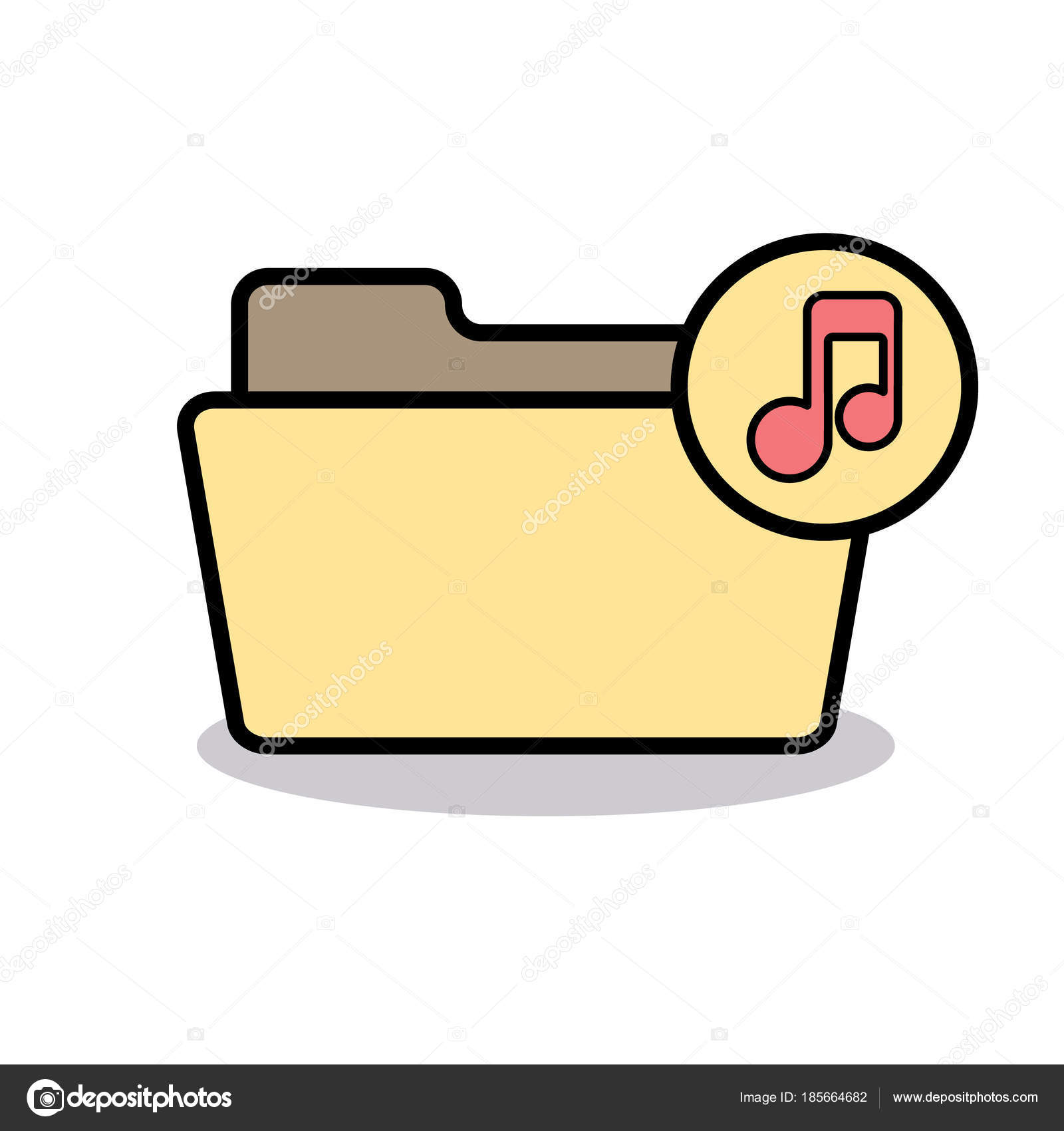 Image vectorielle Dossier audio média note de musique lecteur icône ...