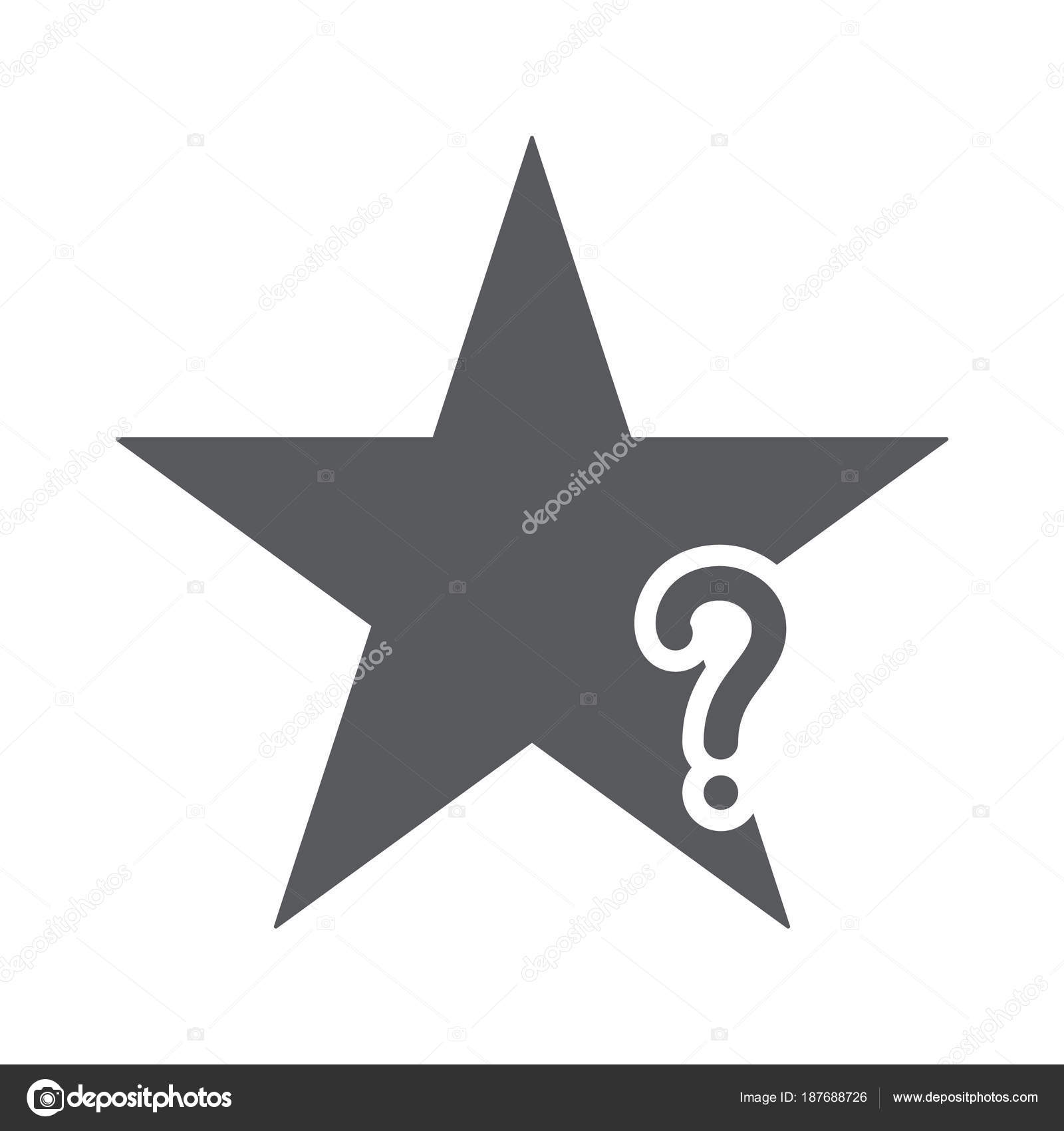 Star icon with question mark. Star icon and help, how to, info, query ...