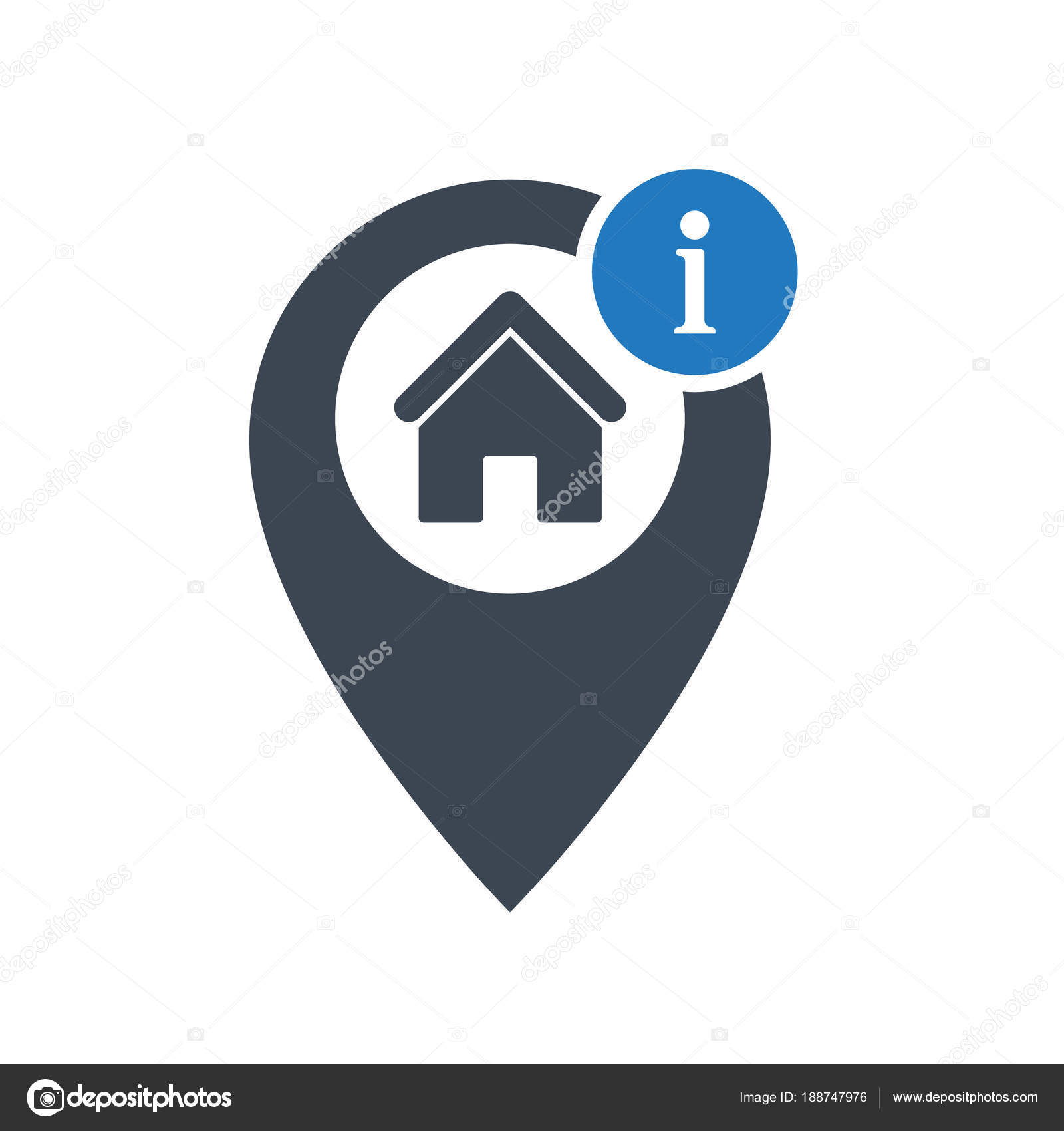 Image vectorielle Icône d'adresse avec panneau d'information. Icône d ...