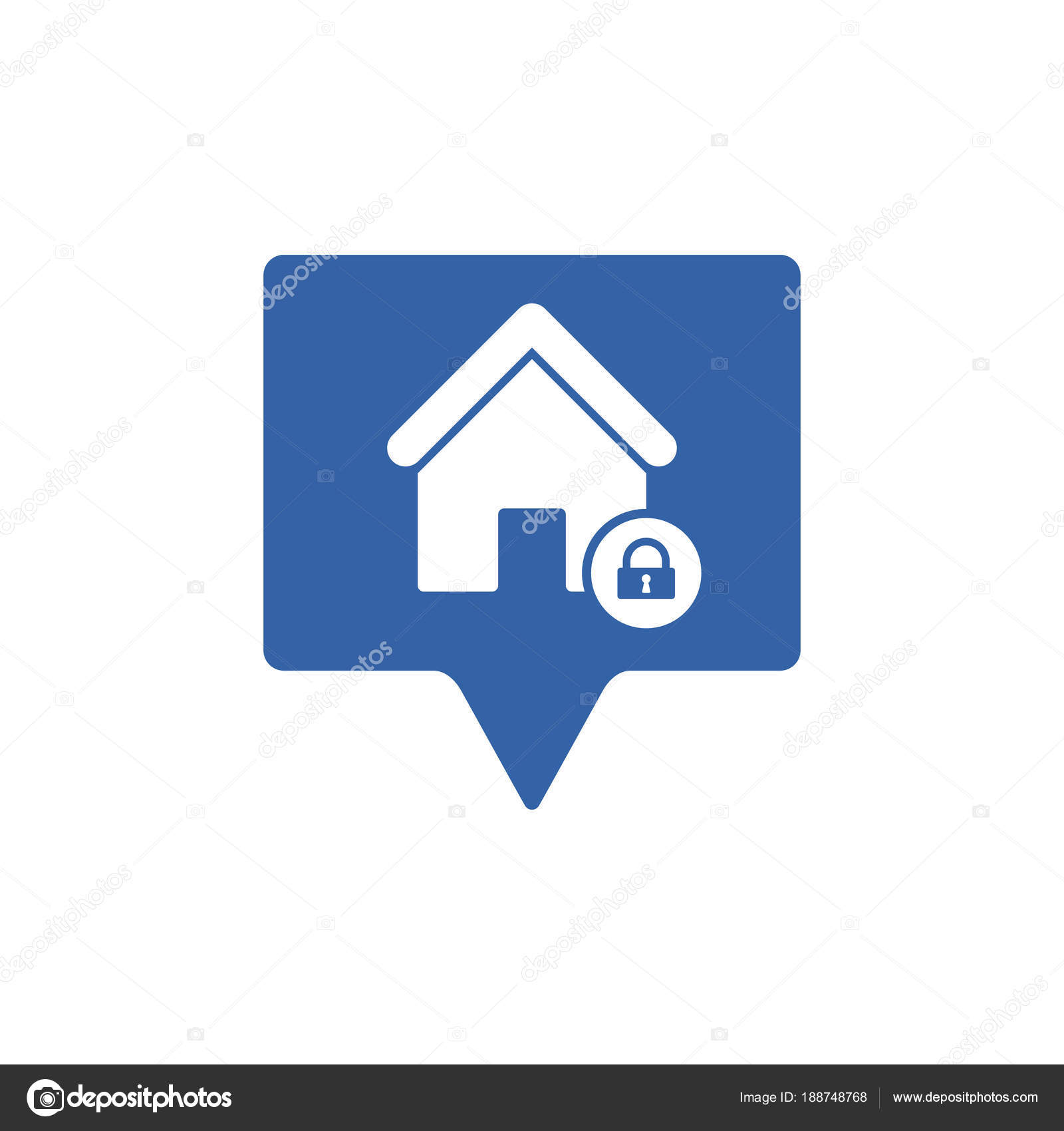 Address icon with padlock sign. Address icon and security, protection ...