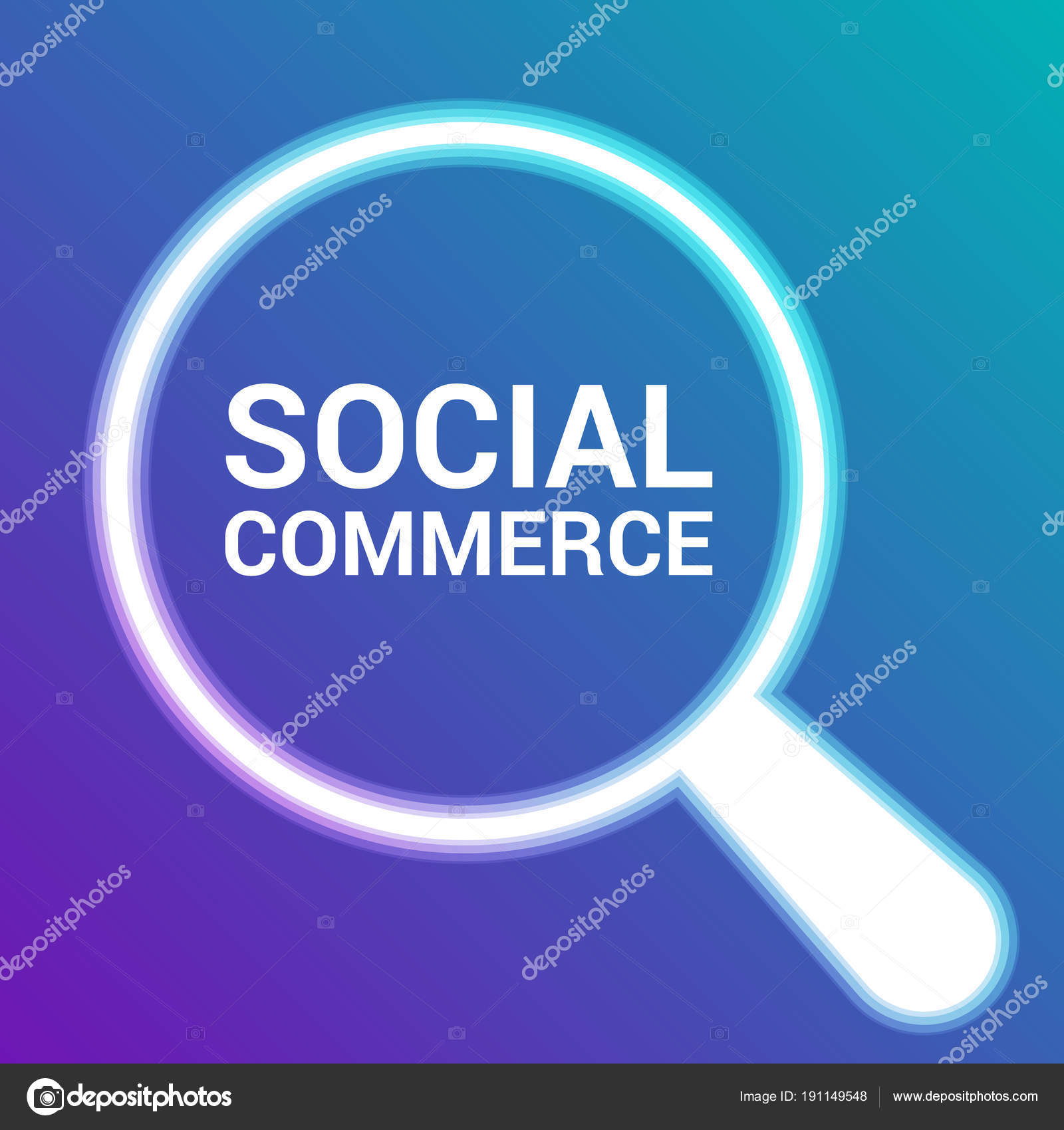 Advertising Concept: Magnifying Optical Glass With Words Social ...