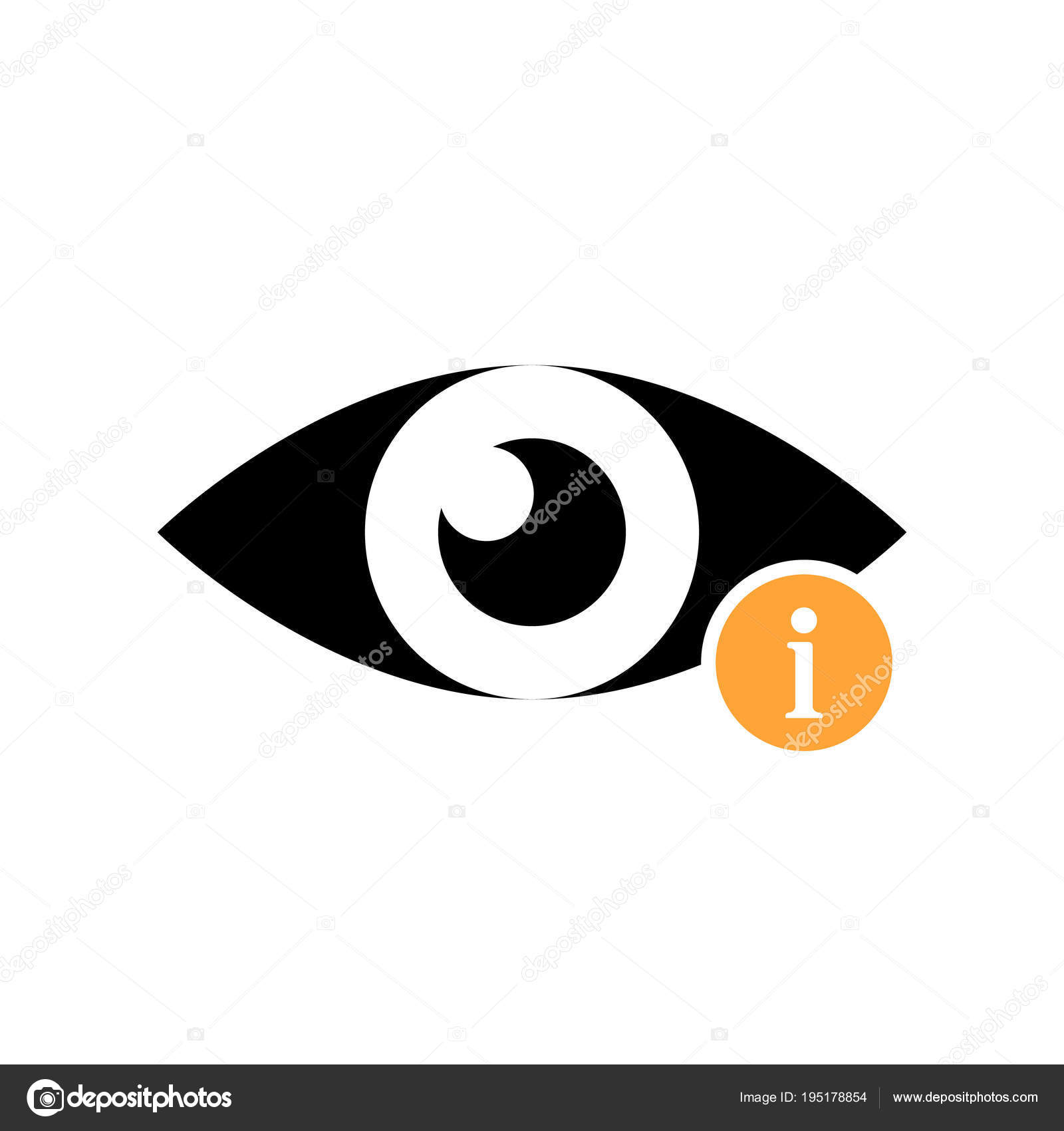 View icon with information sign. View icon and about, faq, help, hint ...