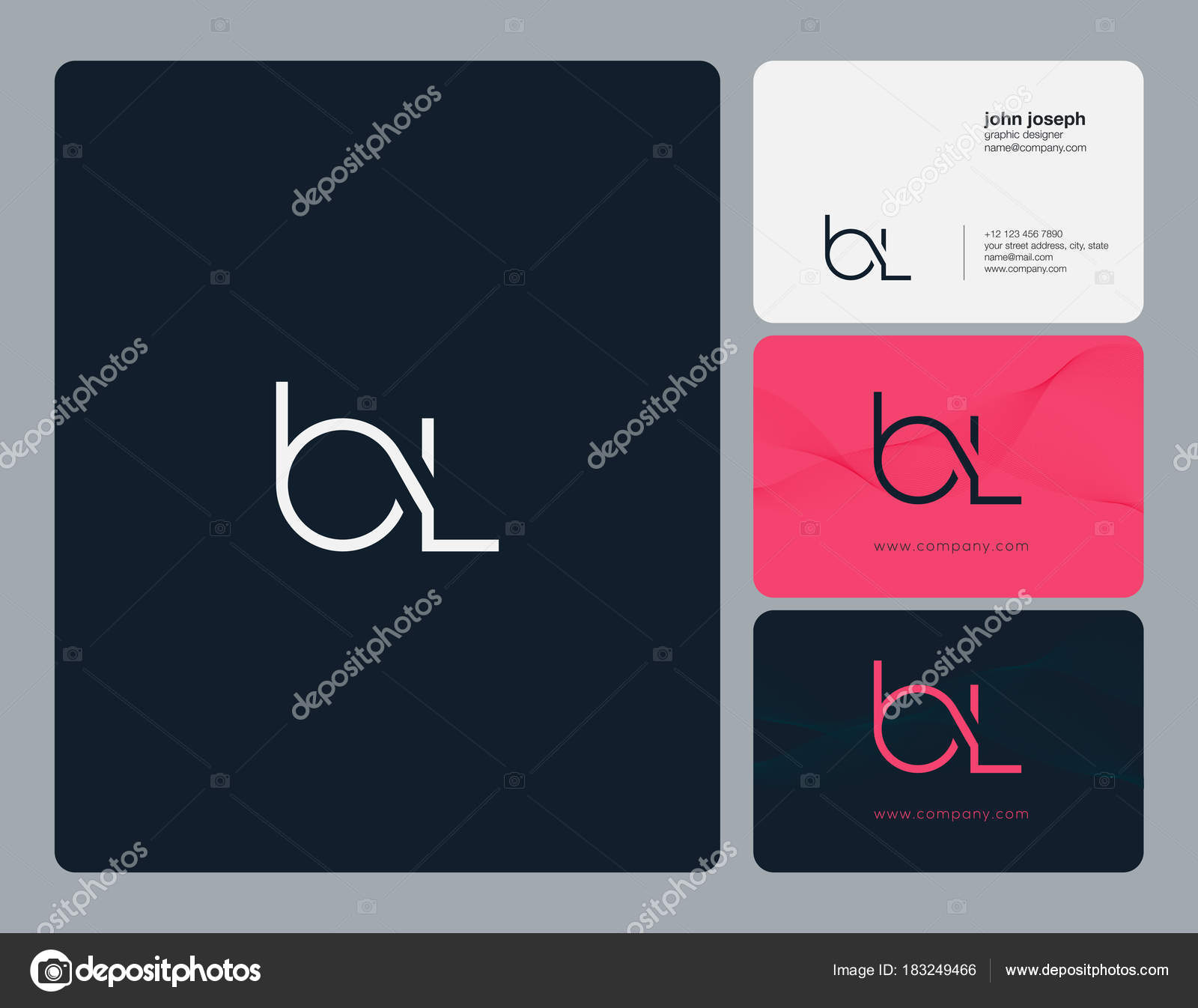 Letters Joint Logo Icon Business Card Vector Template Stock Vector ...