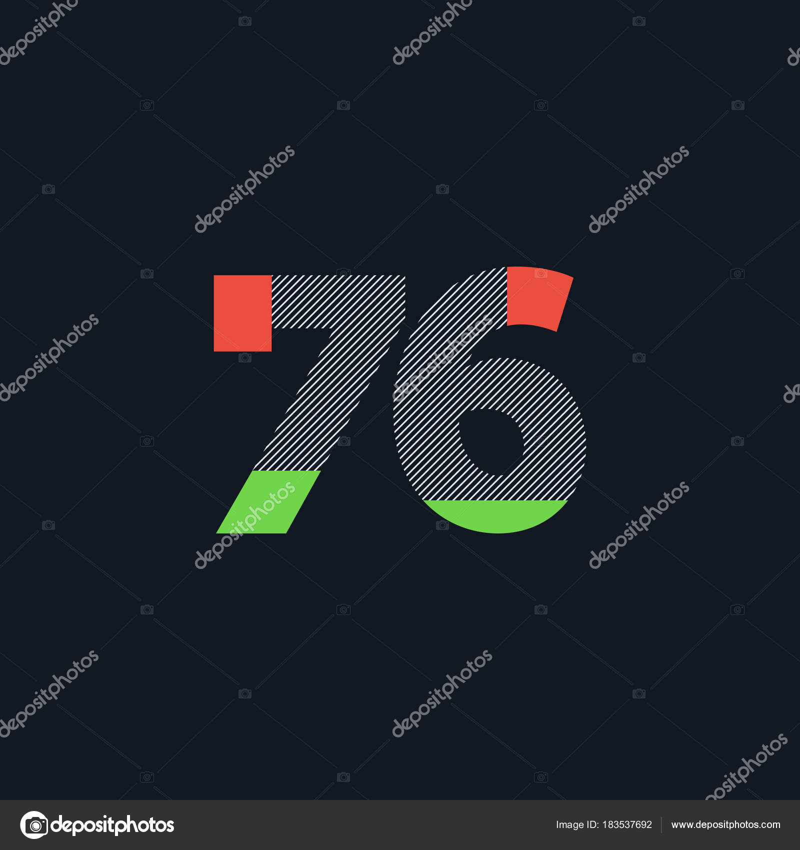 Line Digit Number Logo Icon Geometrical Corporate Identity Vector ...
