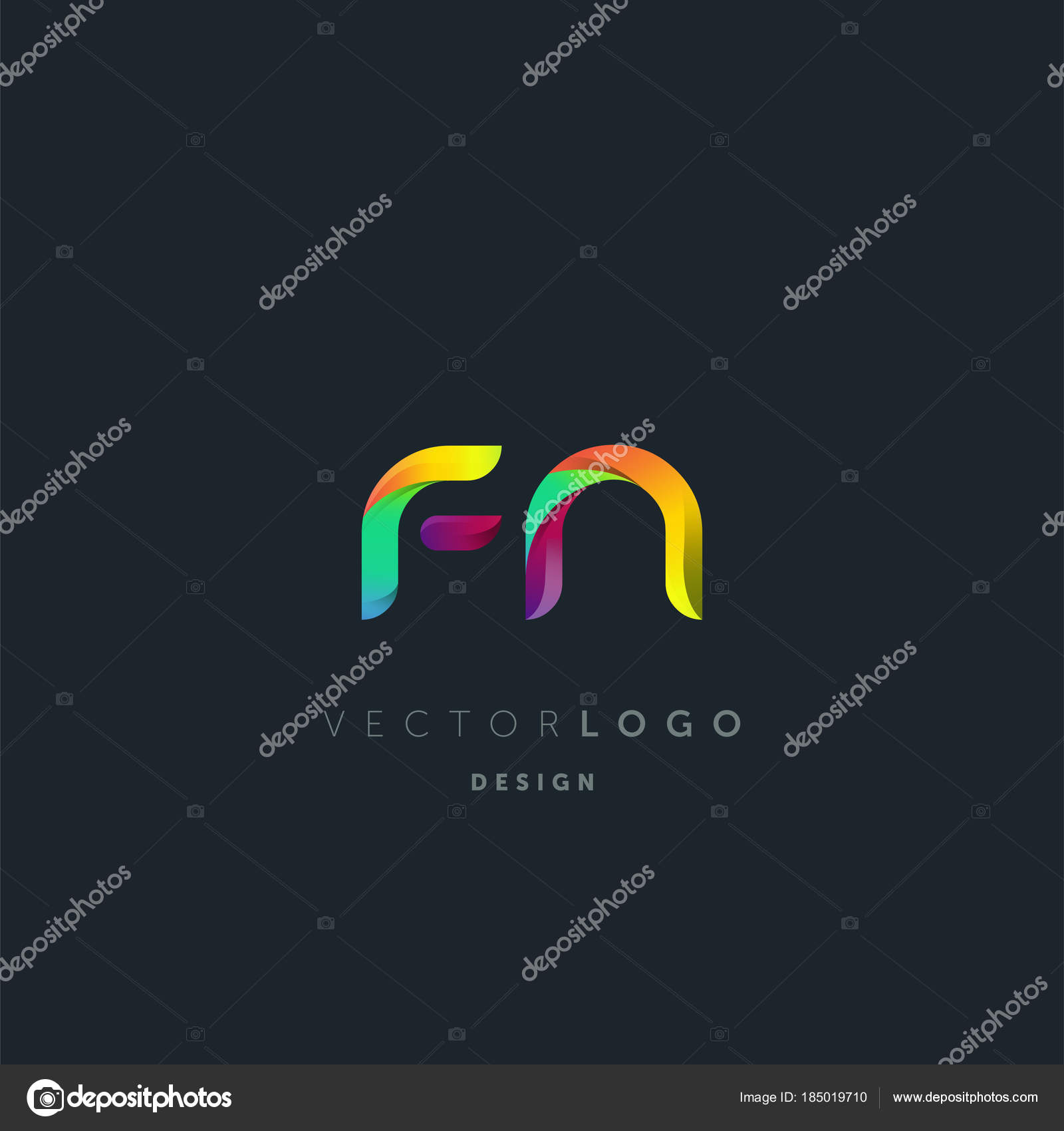 Gradient Letters Logo Business Card Template Vector Stock Vector Image ...