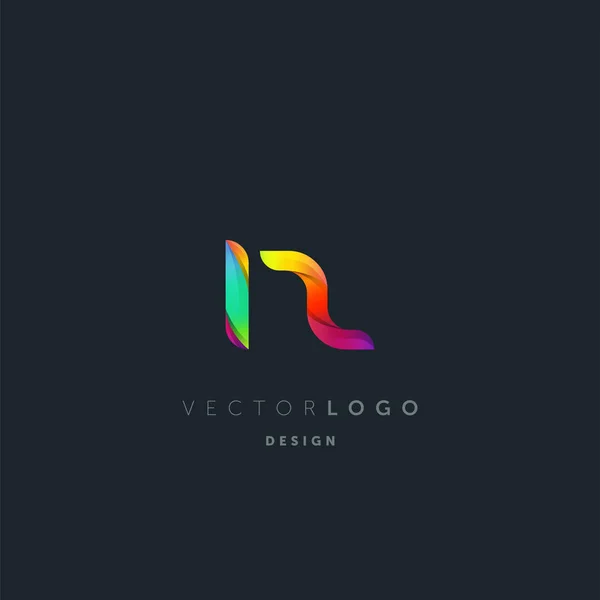 Gradient Letters Logo Business Card Template Vector Stock Vector by ...