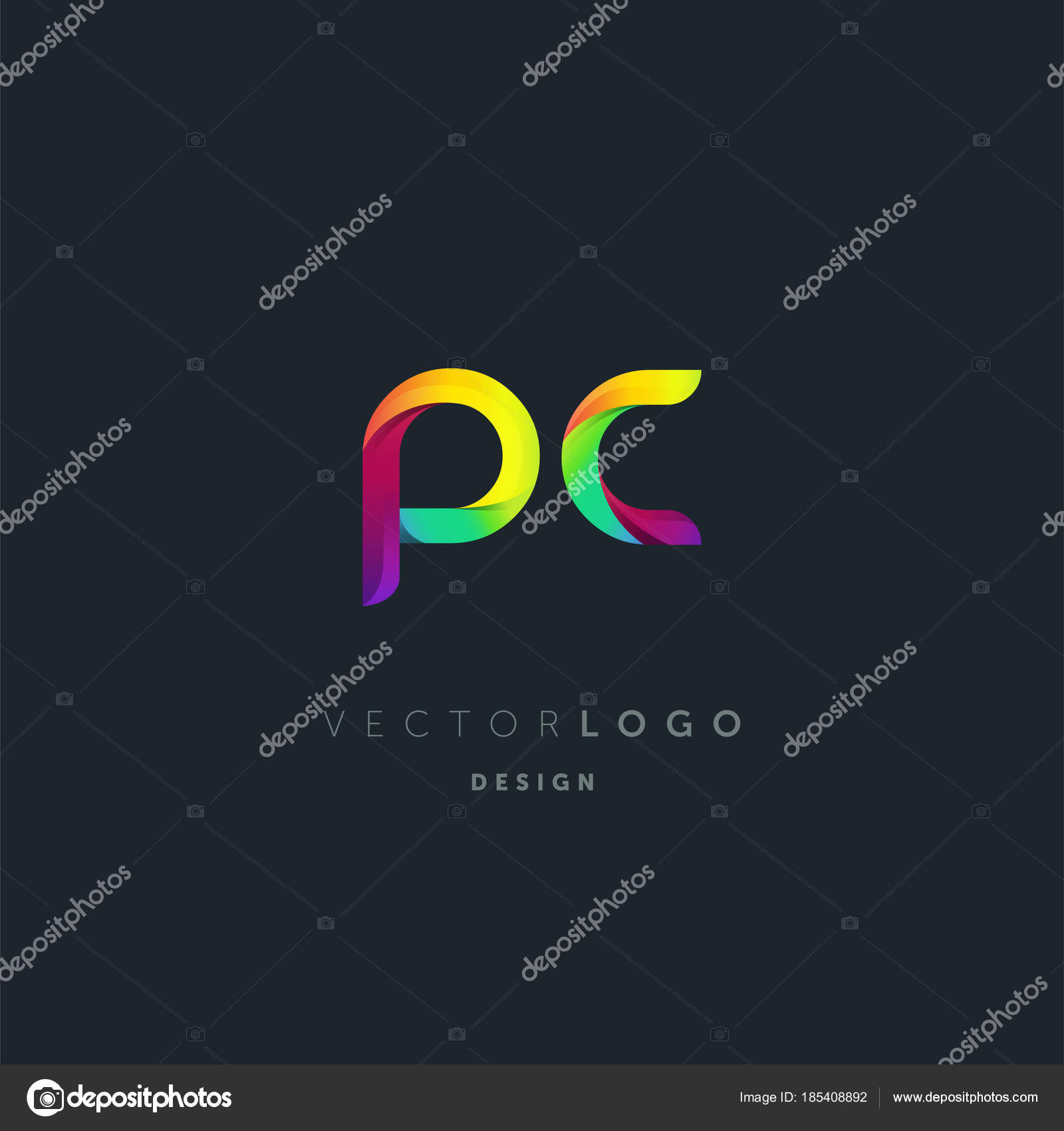 Gradient Letters Logo Business Card Template Vector Stock Vector by ...