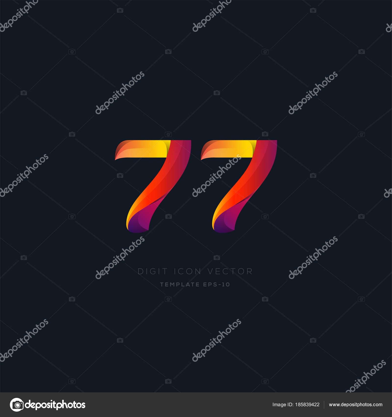 Digit Number Logo Icon Geometrical Corporate Identity Vector ...