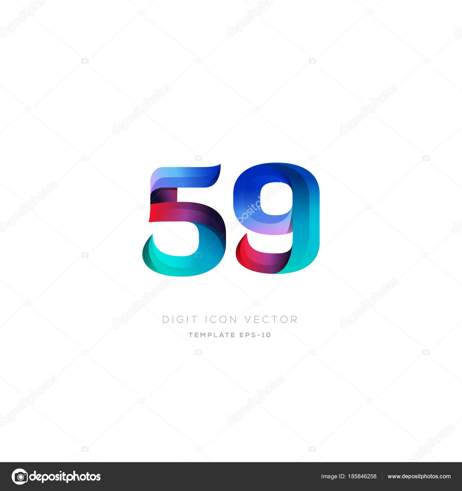 Digit Number Logo Icon Geometrical Corporate Identity Vector ...