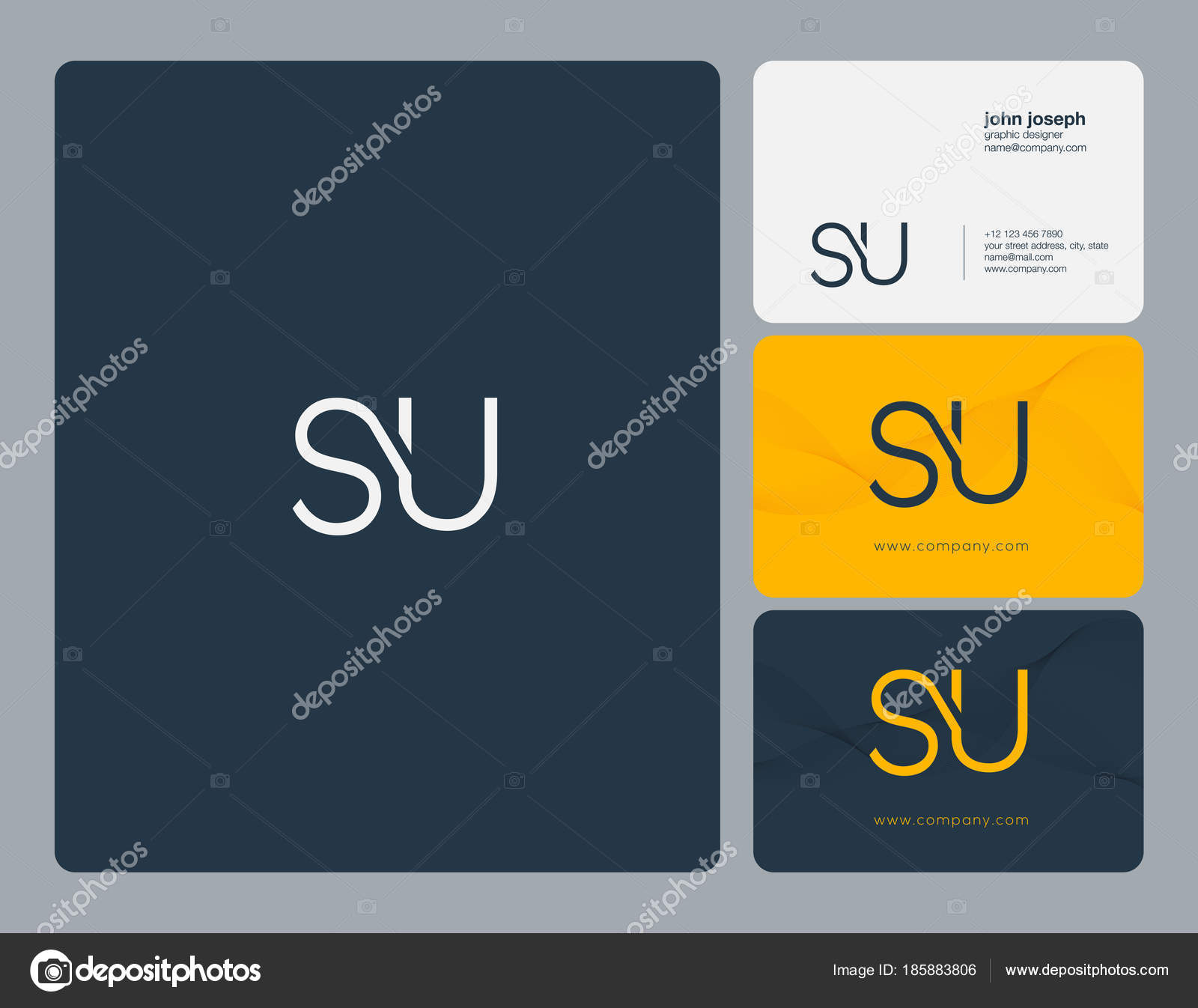 Joint Letters Logo Business Card Template Vector Stock Vector by ...