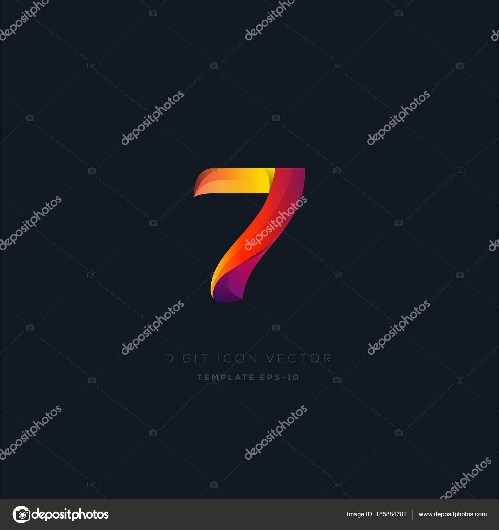 Digit Number Logo Icon Geometrical Corporate Identity Vector ...