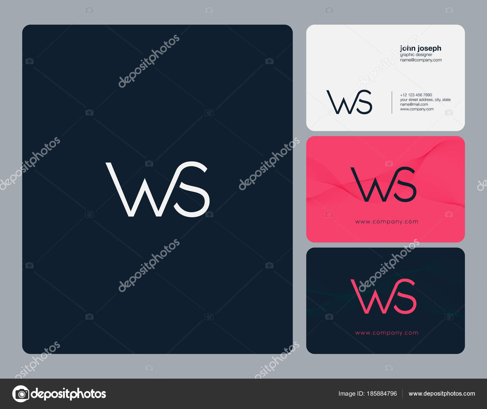 Joint Letters Logo Business Card Template Vector Stock Vector Image by ...