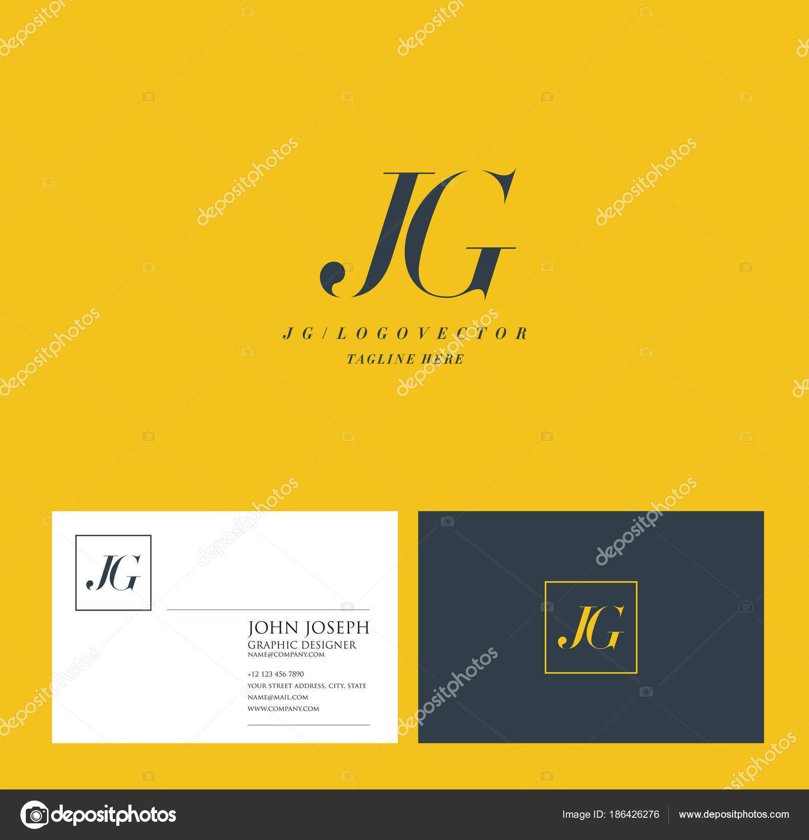 Joint Letters Logo Business Card Template Vector Stock Vector by ...