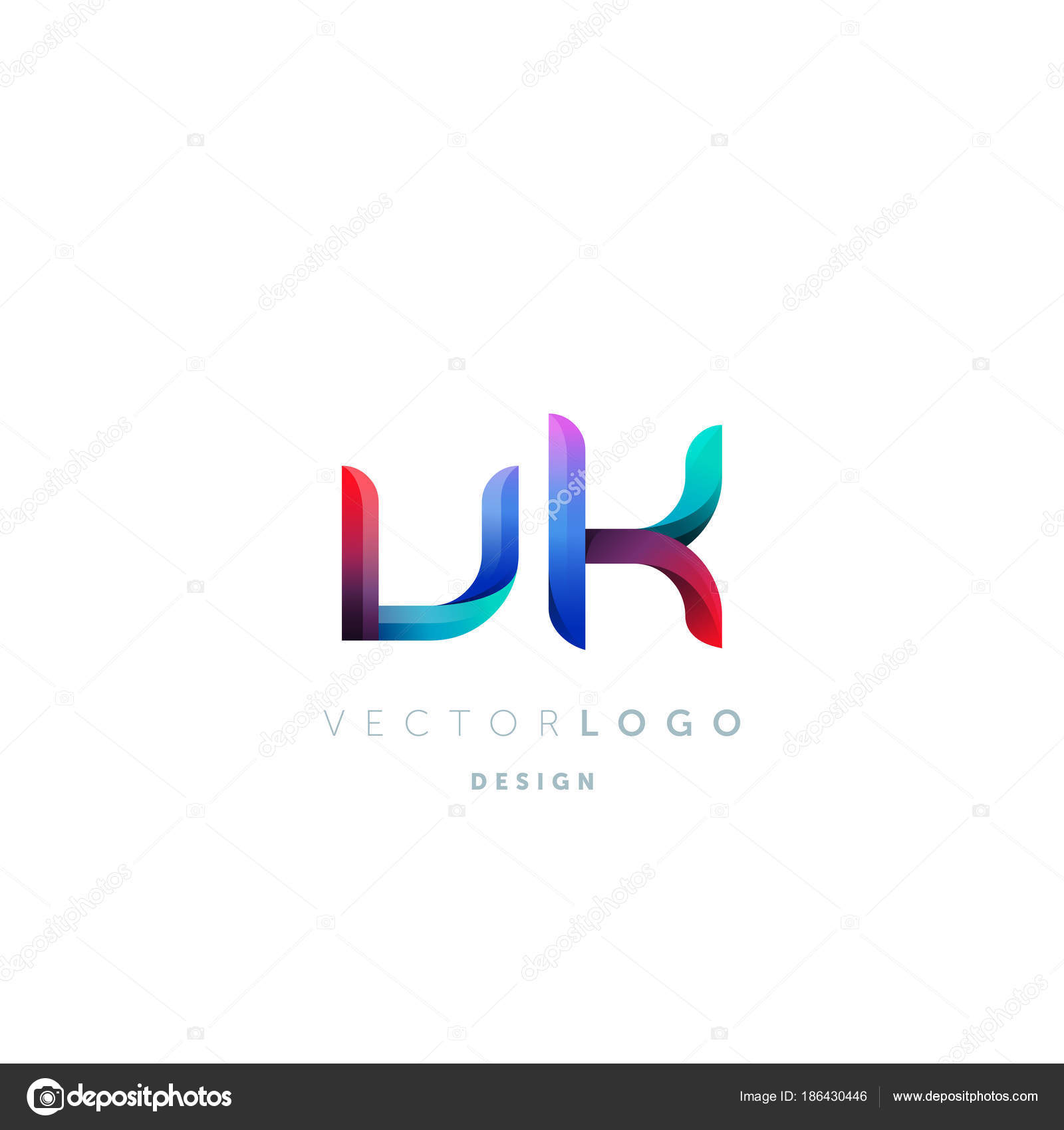 Gradient Letters Logo Business Card Template Vector Stock Vector by ...
