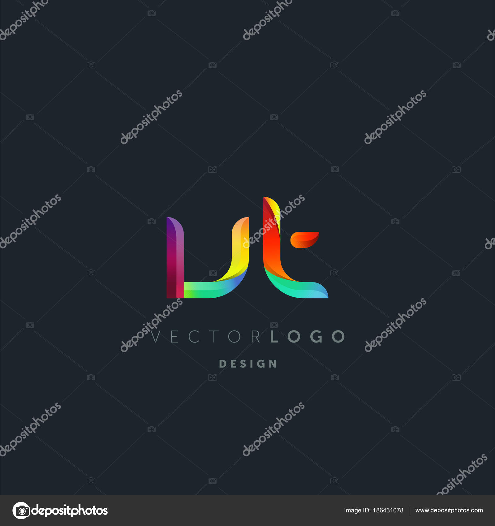 Gradient Letters Logo Business Card Template Vector Stock Vector by ...