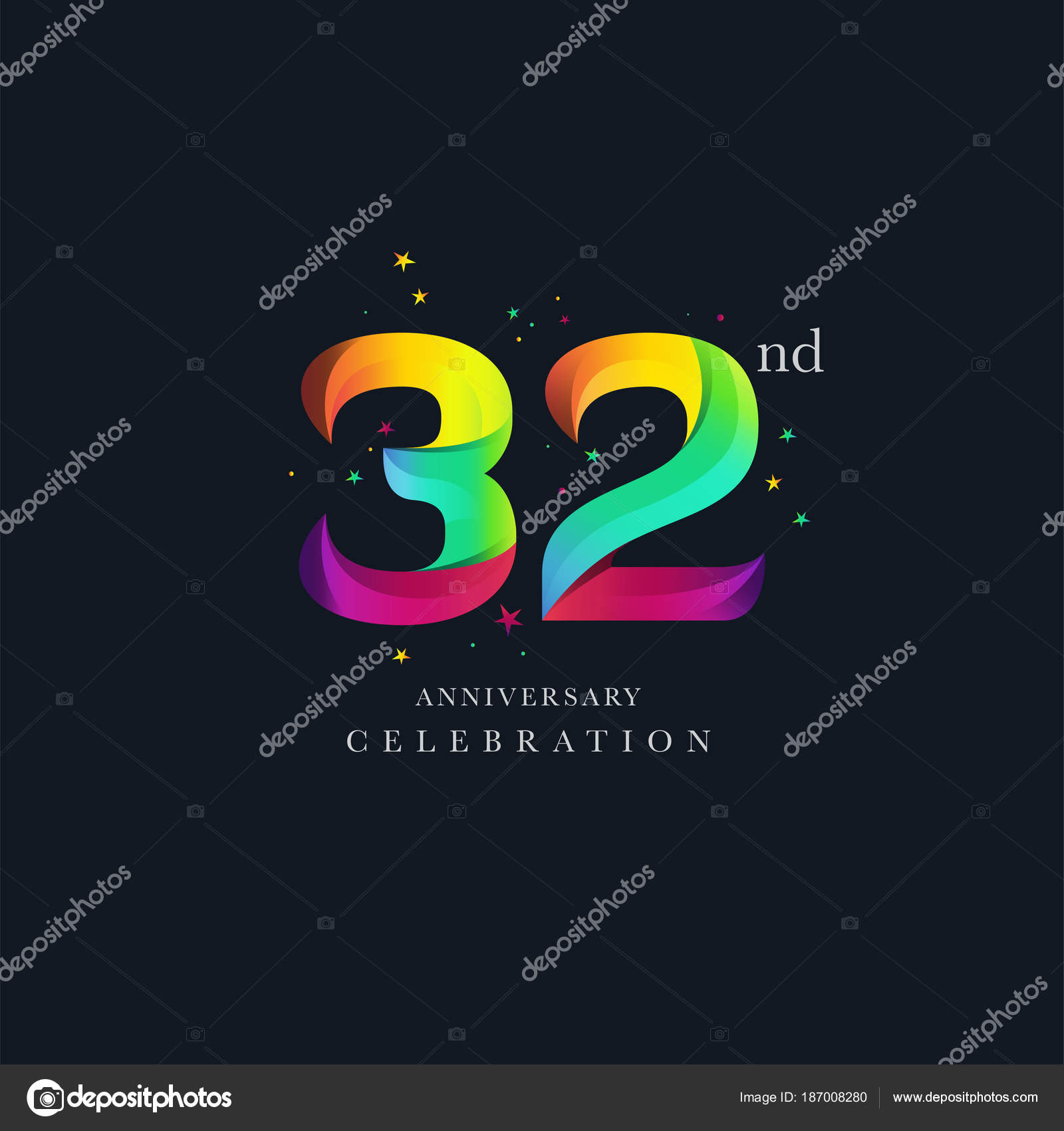 32Th Anniversary Logo Design Number Icon Vector Template Stock Vector ...